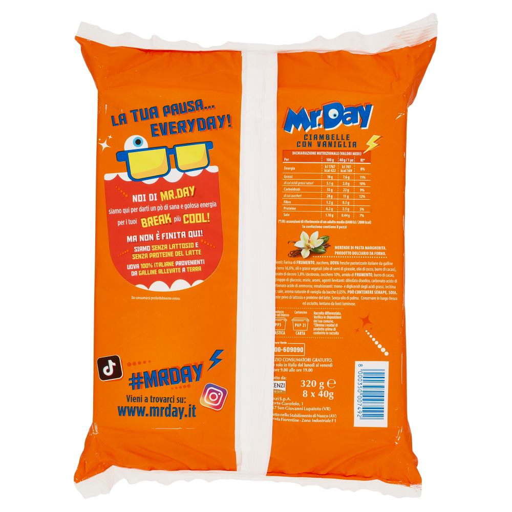 Mr.Day 8 Ciambelle con Vaniglia Naturale da Bacche 8 x 40 g | Carrefour