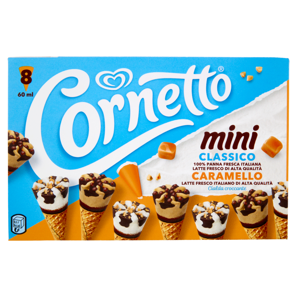 Cornetto Algida mini Classico - Caramello 8 Gelati 288 g | Carrefour