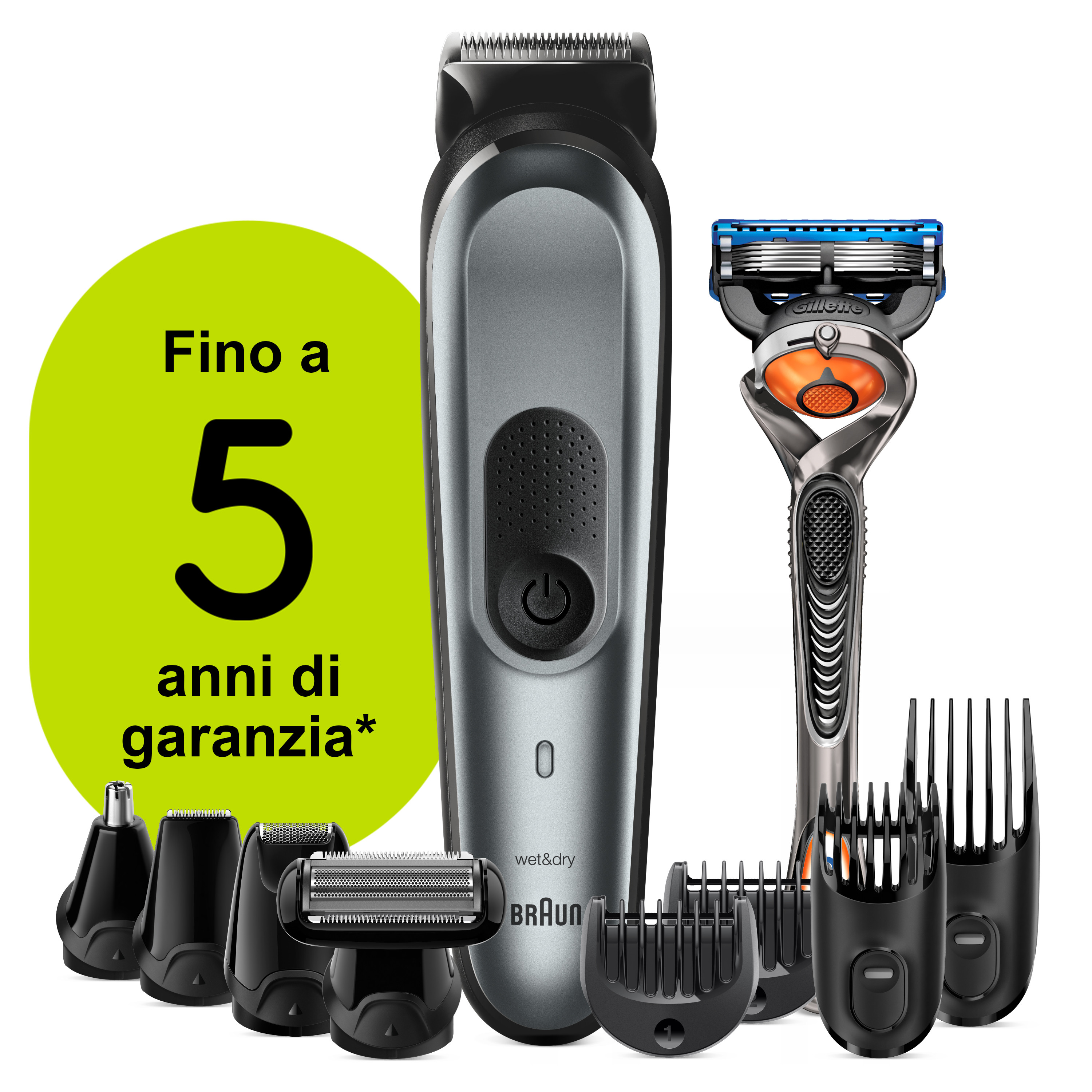 Braun Regolabarba Uomo MGK7221 Rifinitore 10-In-1, Rifinitore Corpo E Tagliacapelli, Progettato ...