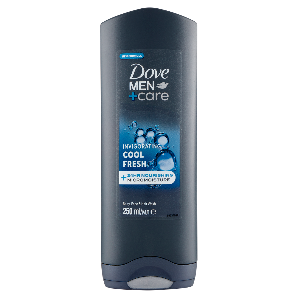 Dove Men+Care Invigorating Cool Fresh Body, Face & Hair Wash 250 ml ...