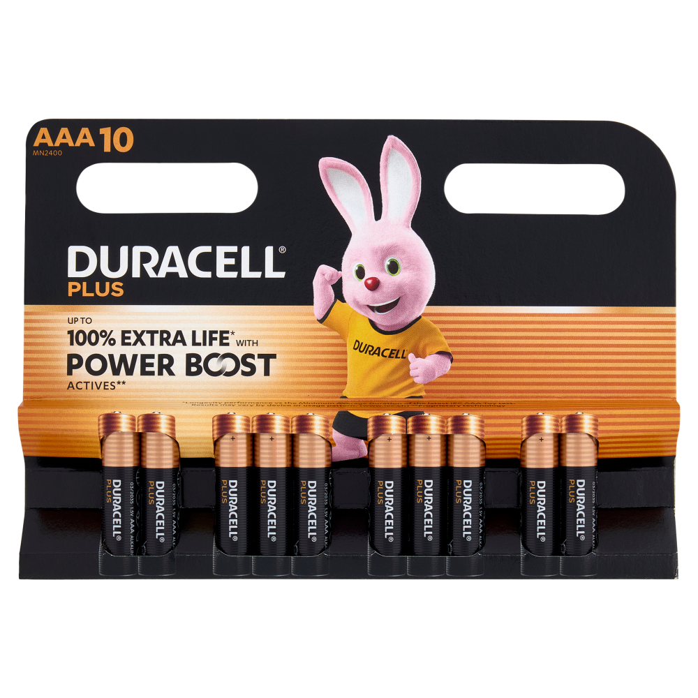 Duracell Plus AAA 10 Mini Stilo / Micro Alcalina 1.5V MN2400 10 pz ...