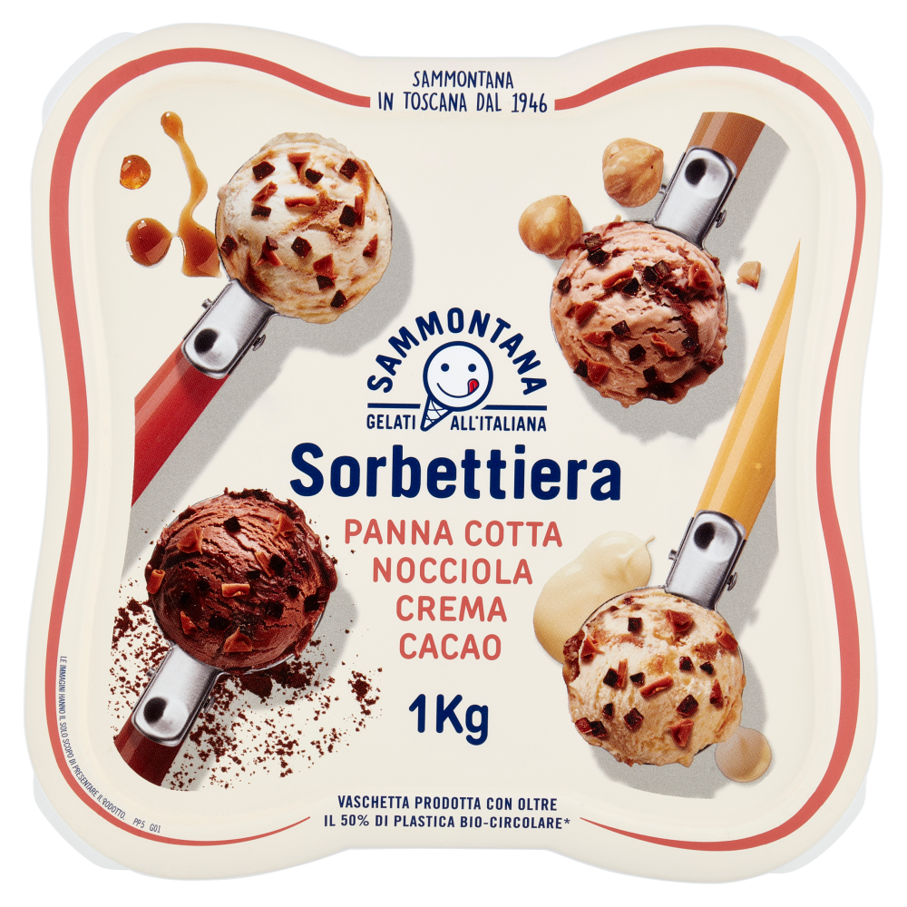 Sammontana Sorbettiera Panna Cotta, Nocciola, Crema, Cacao 1 Kg | Carrefour
