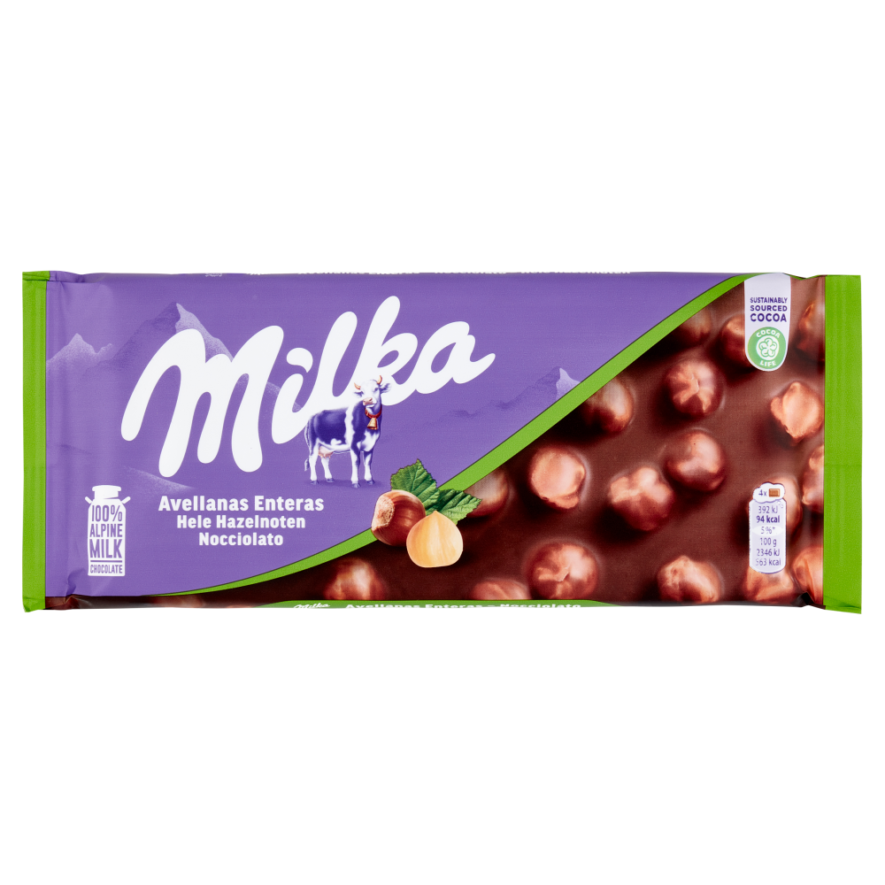 Milka Nocciolato, tavoletta di cioccolato al latte 100% Alpino con ...