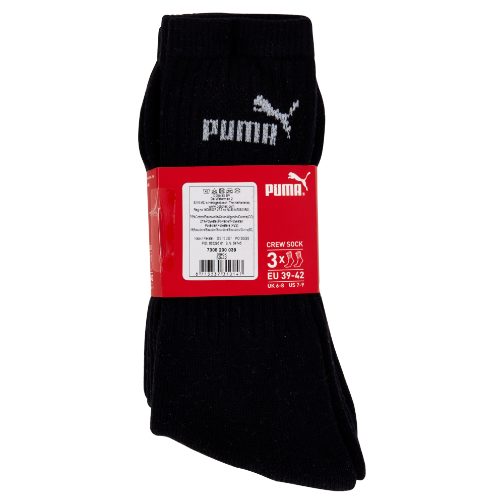 Puma Crew Sock 3x black tg. 39-42 | Carrefour