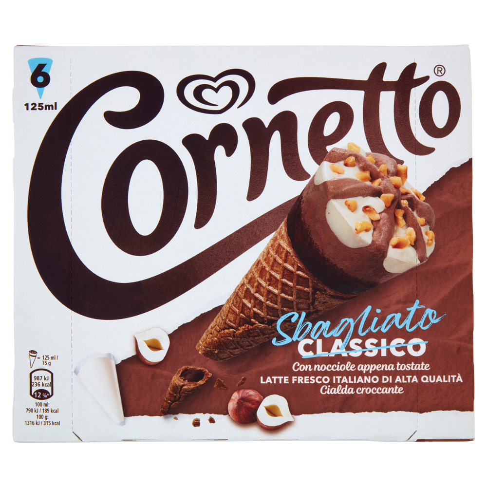 Cornetto Algida Sbagliato Classico 6 x 75 g | Carrefour
