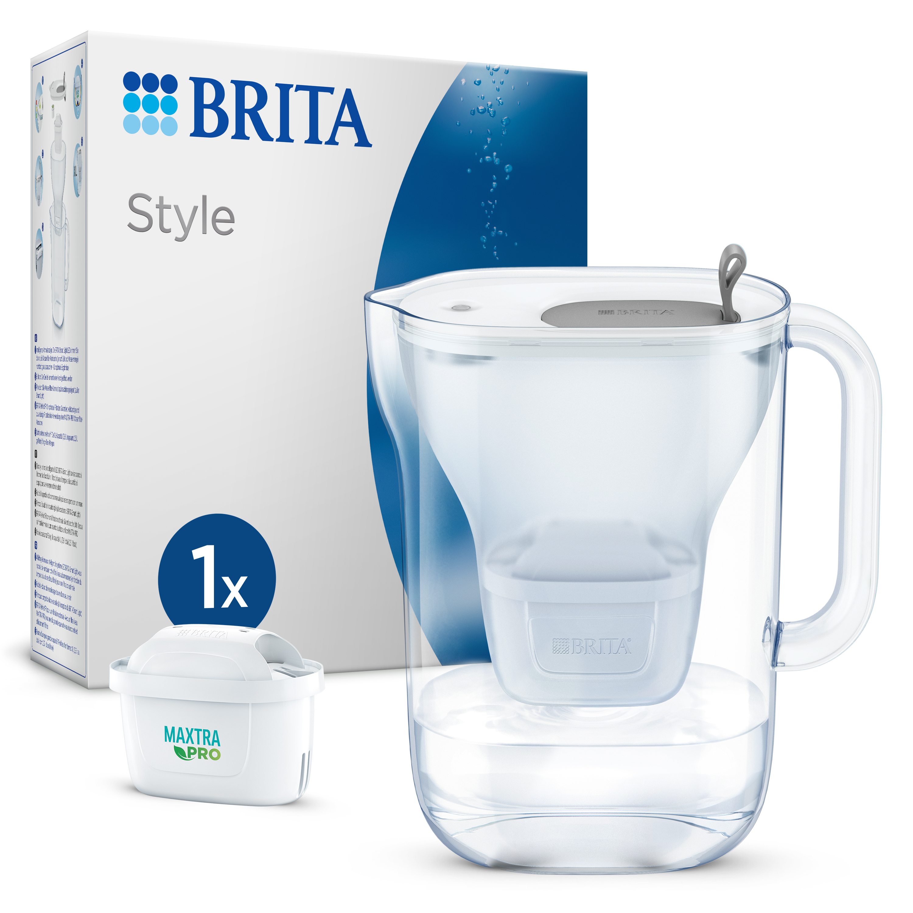 Brita Caraffa filtrante per acqua Style Grey (2.4L) incl. 1 x filtro MAXTRA PRO All-in-1 ...