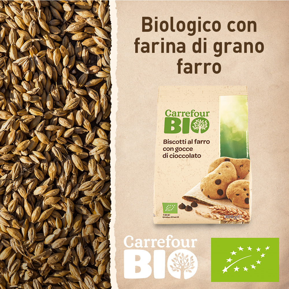 Carrefour Bio Biscotti al farro con gocce di cioccolato 300 g | Carrefour