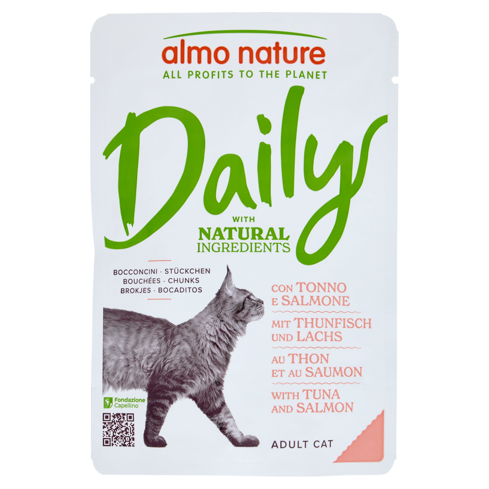 almo nature Daily Adult Cat con Bocconcini con Tonno e Salmone 70 g ...