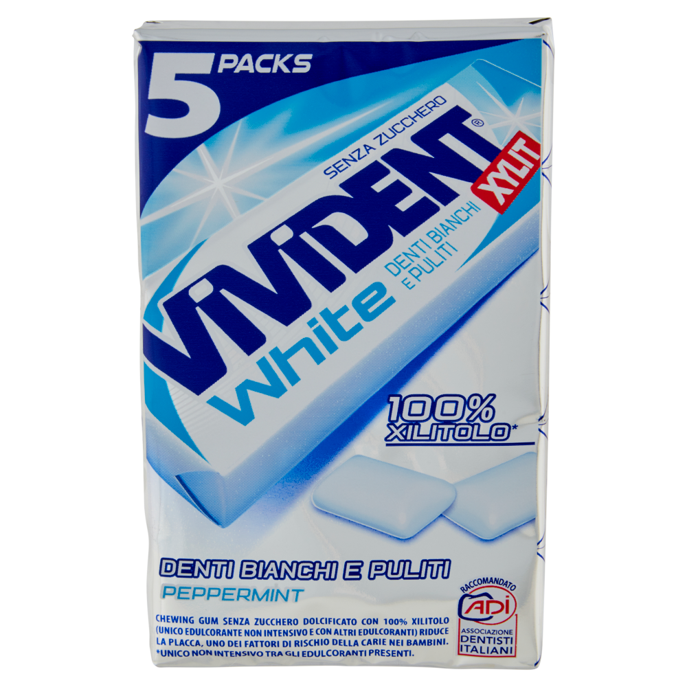 Vivident Xylit White Peppermint 5 Packs 67,5 g | Carrefour