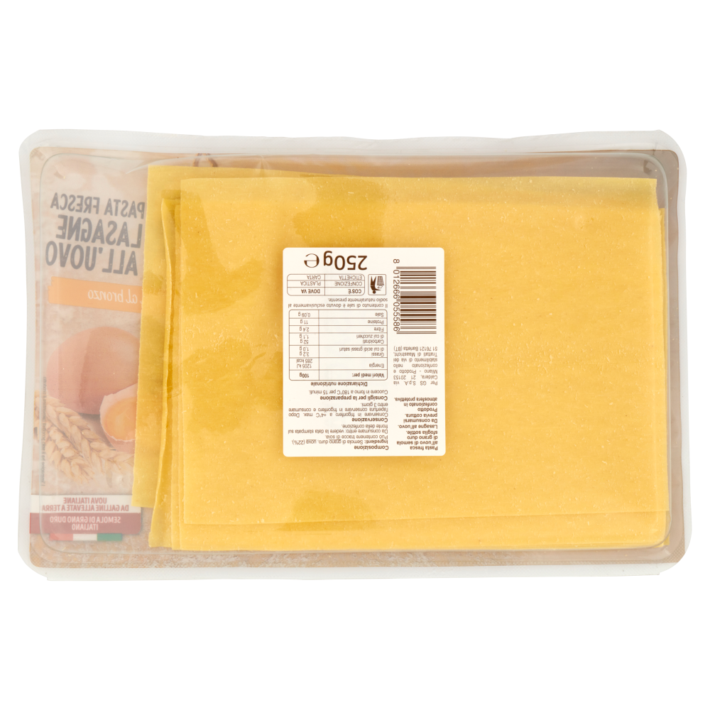 Carrefour Original Pasta Fresca Lasagne all'Uovo Sfoglia Sottile 250 g ...