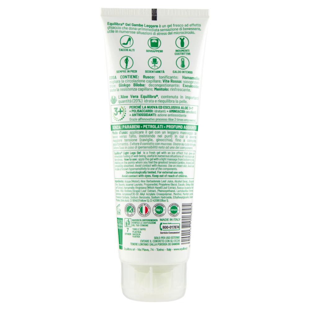 equilibra Aloe 3+ Gel Gambe Leggere Effetto Ghiaccio 125 ml | Carrefour