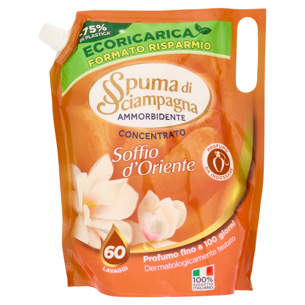 Spuma di Sciampagna Ammorbidente Concentrato Soffio d'Oriente Ecoricarica 1200 ml | Carrefour