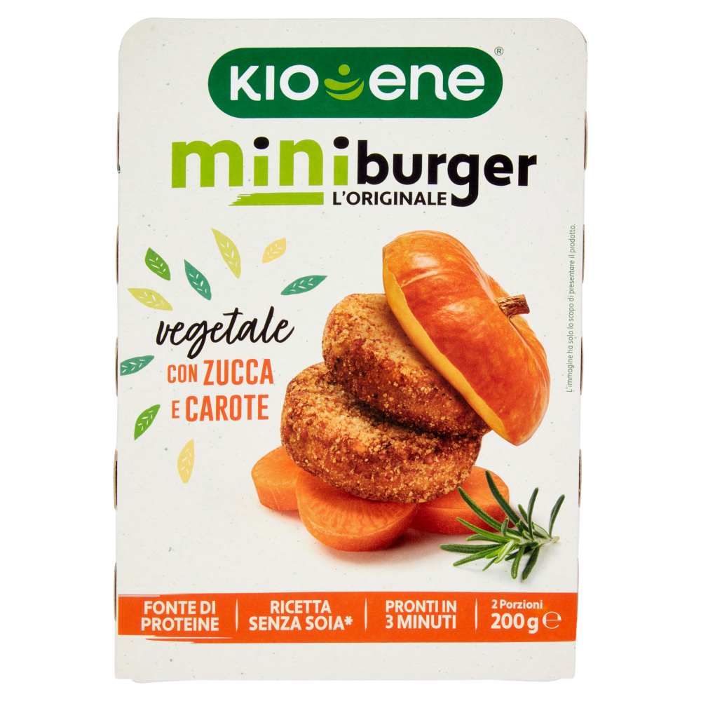 Kioene 4 Miniburger l'Originale vegetale, con Zucca e Carote 200 g ...