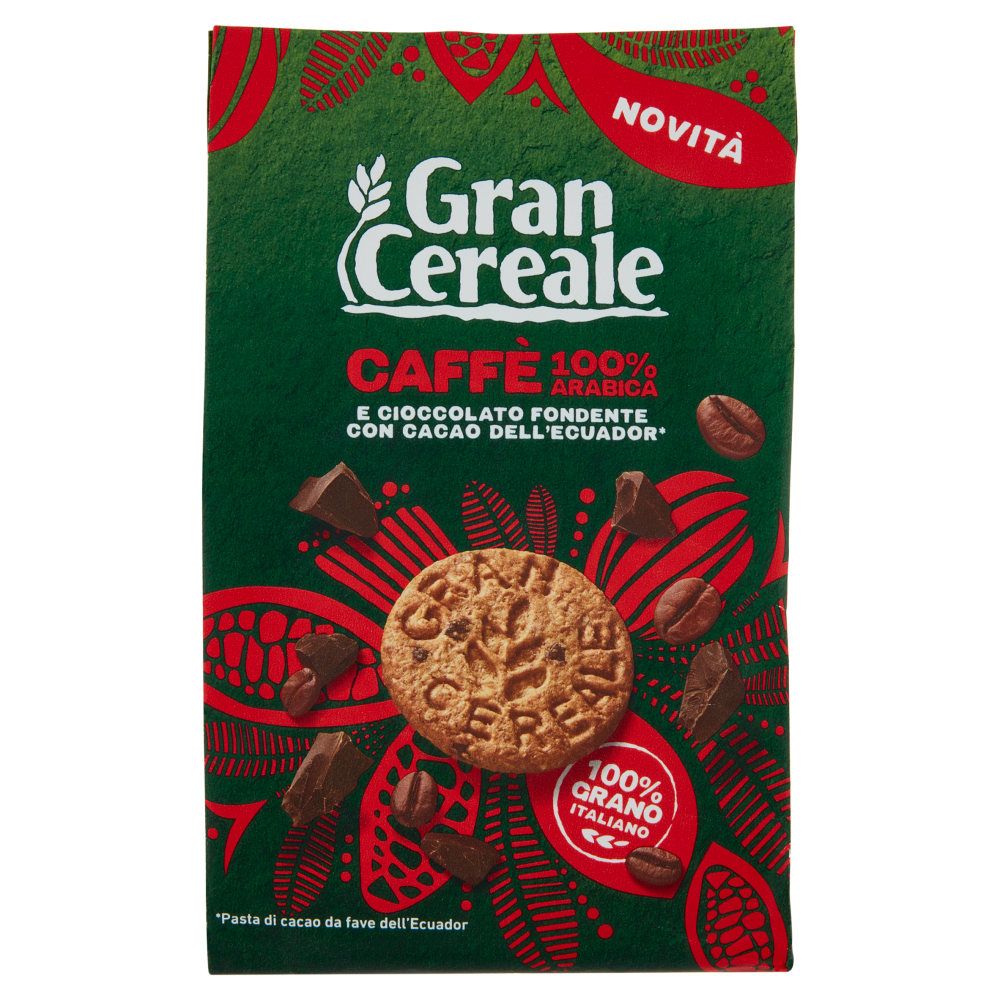 Gran Cereale Biscotti con Caffè 100% Arabica e Cioccolato Fondente con Fave dell'Ecuador 280g ...