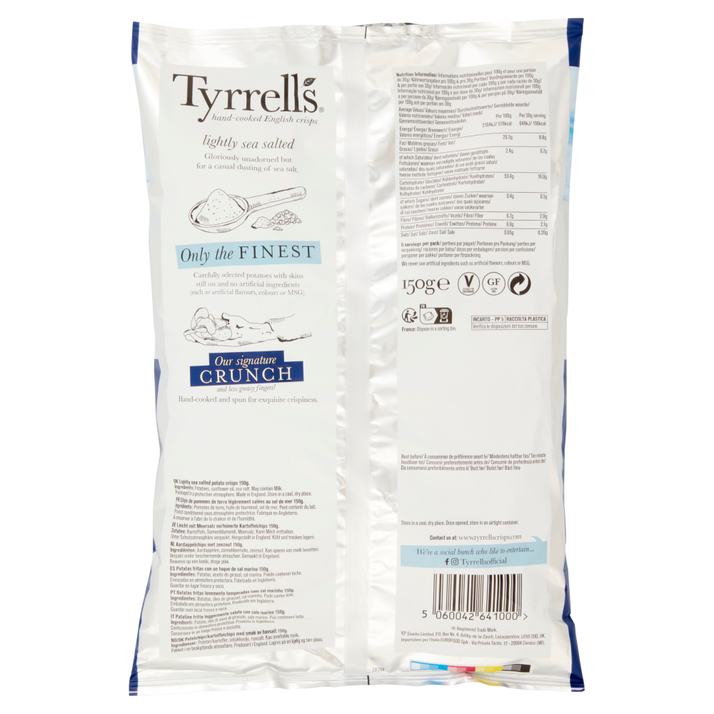 Tyrrells lightly sea salted 150 g | Carrefour