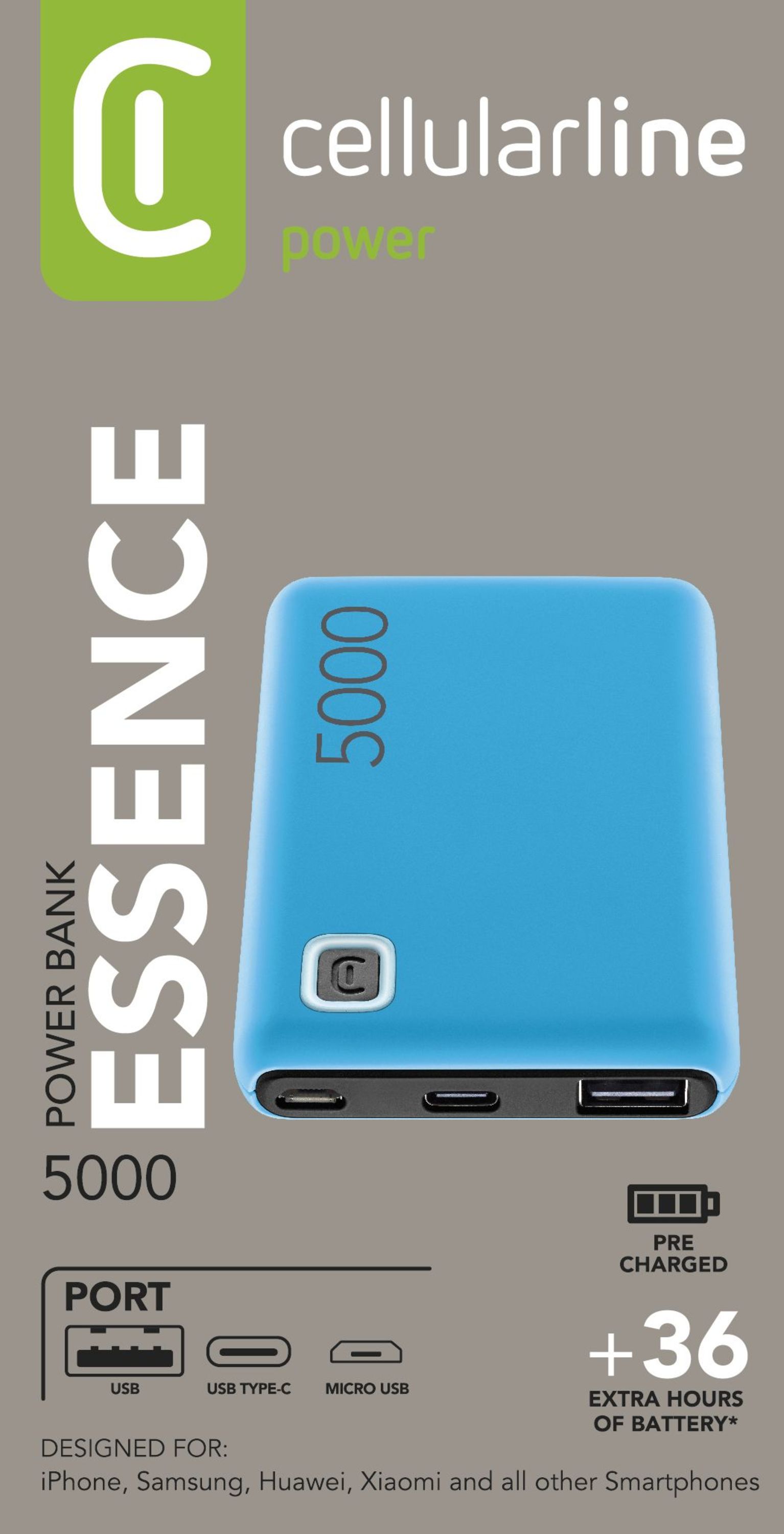 Cellularline Power Bank ESSENCE 5000 Caricabatterie portatile da 5000mAh: caratteristiche e ...