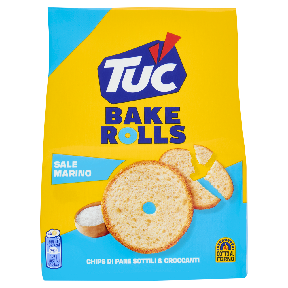 Tuc Bake Rolls, Chips di Pane Sottile e Croccante gusto sale 150 g ...