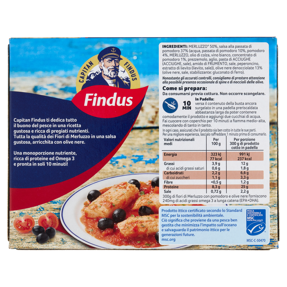 Capitan Findus Fiori Di Merluzzo con pomodoro e olive 300 g | Carrefour