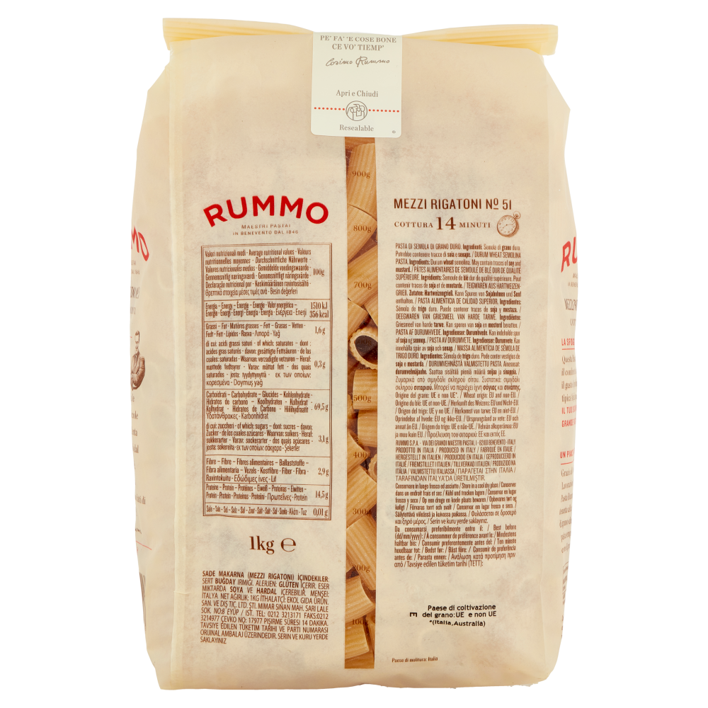 Rummo Mezzi Rigatoni N° 51 1 kg | Carrefour
