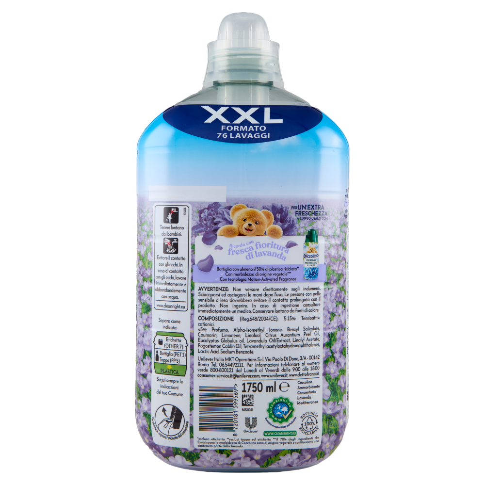 Coccolino Ammorbidente Concentrato Fresh Lavanda Mediterranea 76 Lavaggi 1750 ml | Carrefour