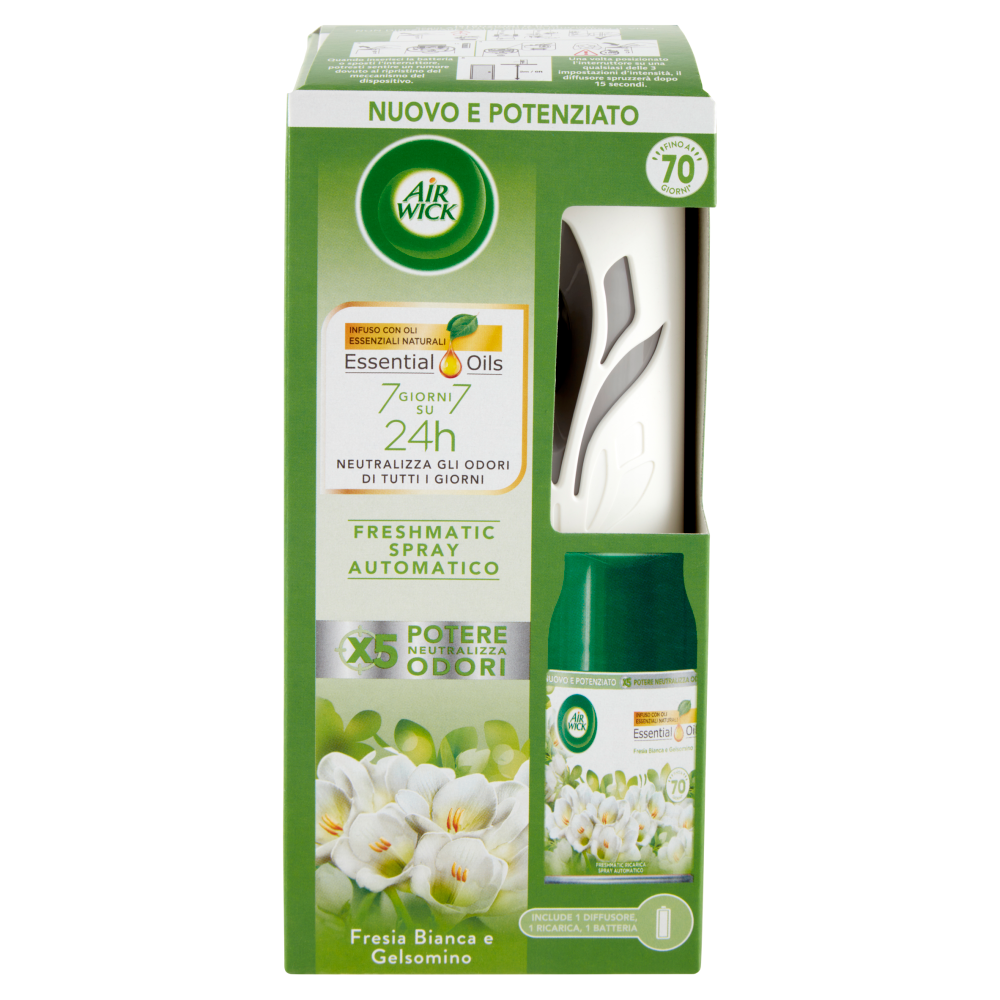 Air Wick Freshmatic Completo Fresia Bianca e Gelsomino Profumatore per ambiente 250 ml | Carrefour